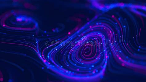 Big Data Swirl Patterns In Futuristic Cyberspace Whirl Flow Of Data In Quantum Digital Network