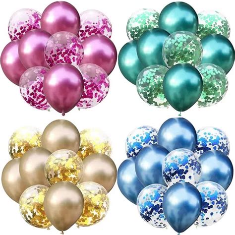 Kit C Balão Bexiga Cores Cristal Confete Arranjo Festa MercadoLivre