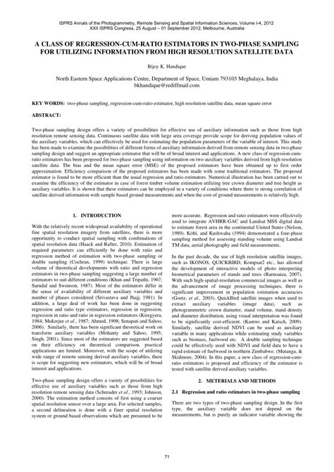 pdf a class of regression cum ratio estimators in two phase sampling