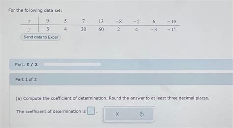 solved for the following data set part 0 2 part 1 of 2