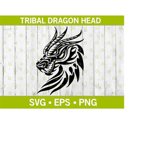 Tribal Dragon Head Svg Tribal Horns Svg Tribal Lizard Svg Inspire