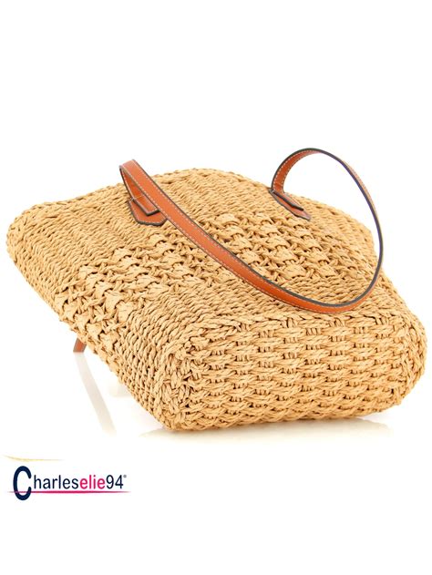 Sac cabas en paille été SC98 camel