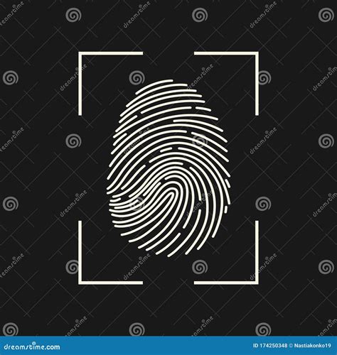 Fingerprint Icon Cyber Security Concept Digital Security Authentication Concept Biometric