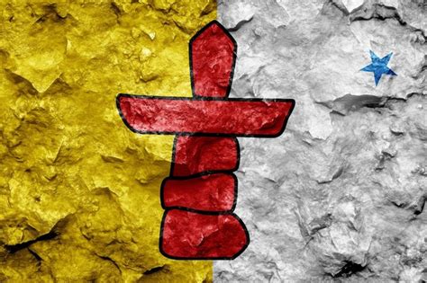 Nunavut Flag On A Grunge Background Premium Ai Generated Image