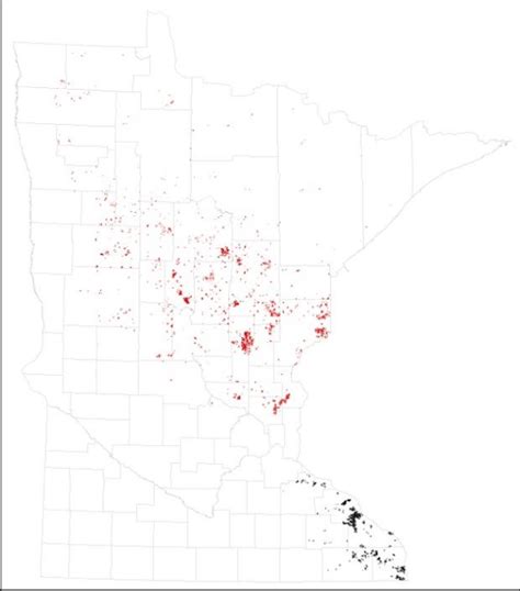 Spatial Distribution Of Stands Designated As Oak Cover Type Within The