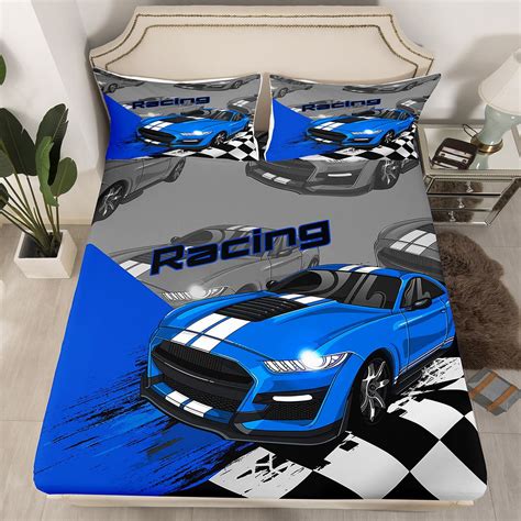 Erosebridal Race Car Bedding Set Speed Sports Car Queen Bed Sheets