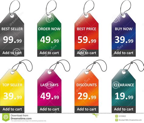 Price Tags 向量例证 插画 包括有 è ½ å•†ä¸š å¯¹è±¡ å›¾æ ç˜ç 34169822