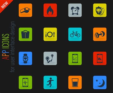 Premium Vector Monitoring Apps Icon Set