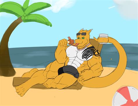Rule 34 Anthro Azzy The Snek Bara Beach Beer Muscle Popsicle Seaside