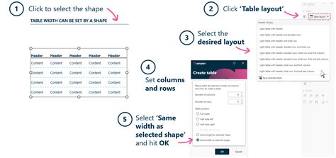 Insert Table With Same Height Or Width As Selected Shape Next