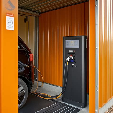 A Battery Storage System For Electric Vehicles Being Charged Premium Ai Generated Image