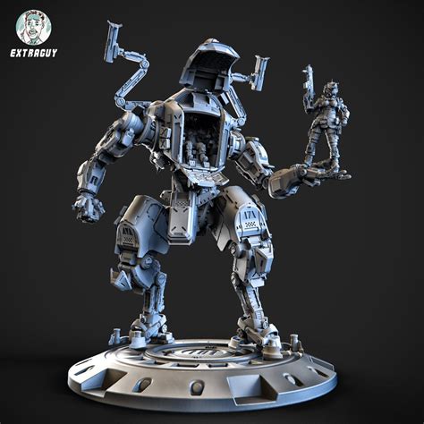 Girl And Her Robot Rpg Wargaming Sci Fi Miniature Approx 100