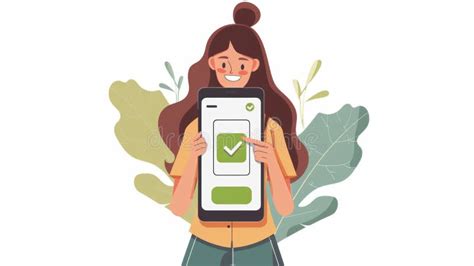Mobile Phone Person Holding Smartphone Green Checkmark And Checkbox