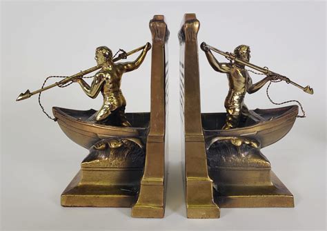 New Bedford Brass Whaling Bookends Pair Of Vintage Brass New Bedford