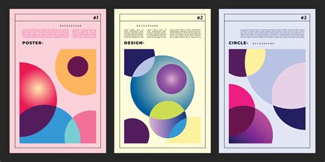 Colorful Circle Shape Portrait Background Template For Copy Space Abstract Round Layer Backdrop