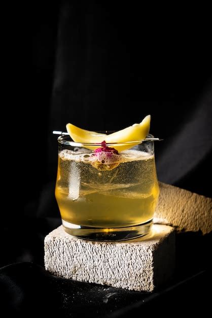 Premium Photo Cocktail Bourbon Homemade Pickle Mango And Star