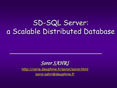 Ppt Sd Sql Server A Scalable Distributed Database Powerpoint