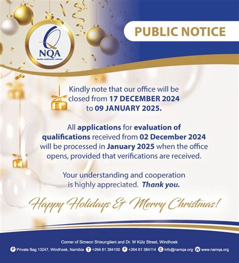 Namibia Qualifications Authority Nqa On Linkedin Esteemed Stakeholders Please Take Note Of