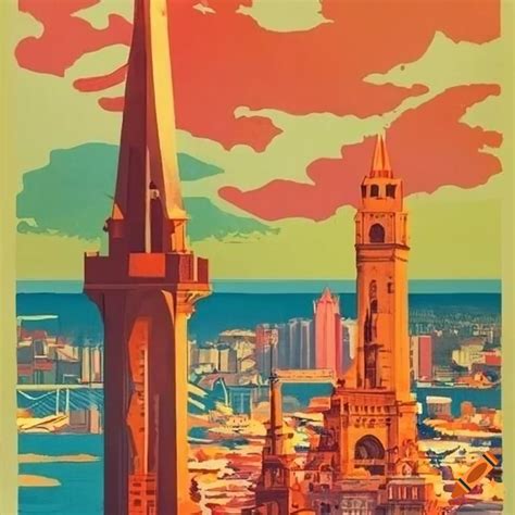 Vintage Travel Poster Artwork On Craiyon