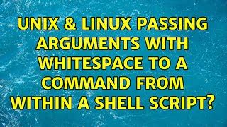 Unix Linux How To Pass Argument With Spaces To A Shell Script Function Solutions Roel Van De