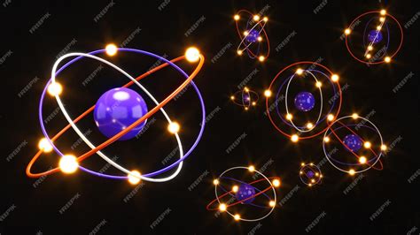 Premium Photo Atomic Structure Consisting Of Protons Neutrons And