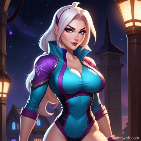 Gwen From League Of Legends In Nighttime Pull Ups Stable Diffusion Online
