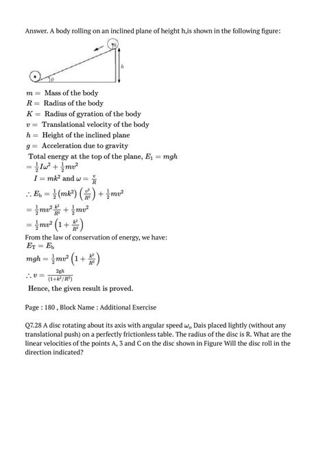 NCERT Solutions For Class 11 Physics Chapter 7 System Of Particles And Rotational Motion