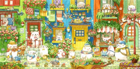 Stkuma Original Highres Bear Bird Bow Bowtie Broom Bug