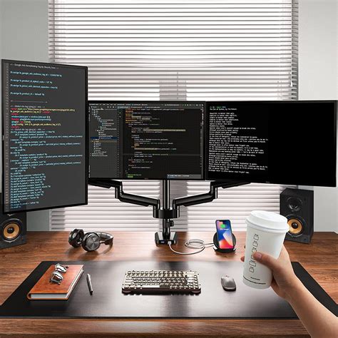ErGear Triple Monitor Mount Stand With USB Ports Fully Adjustable Gas