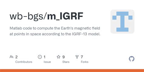 Github Wb Bgs M Igrf Matlab Code To Compute The Earths Magnetic Field At Points In Space