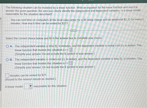 Solved The Following Situation Can Be Modeled By A Linear Chegg