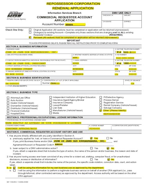 Fillable Online Commercial Requester Account Application Fax Email