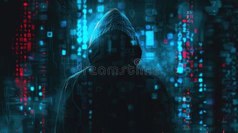 Cybersecurity Breach Hacker In Action Concept Stock Illustration