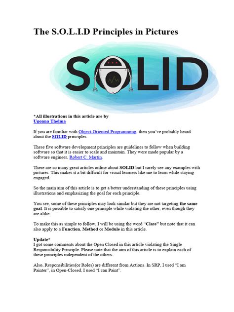 The Solid Principles In Pictures Pdf Class Computer Programming