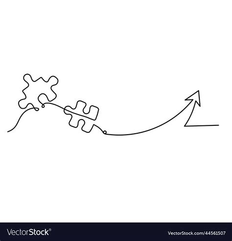 Abstract Jigsaw Puzzle With Direction As Line Vector Image