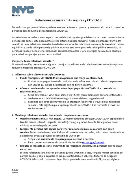 Covid Sex Guidance Sp Pdf Vih Sexo Seguro