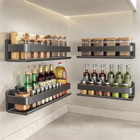 Meidoo Kitchen Rack Multi Function Storage Rack Free Drilling Seasoning