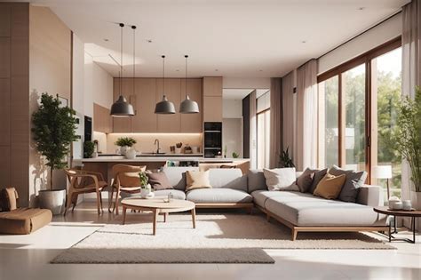 Premium Photo Modern House Interior Design Project 3d Rendering