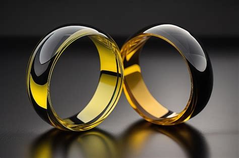 Premium Photo Colorful Glass Rings On A Black Background Ai Generative