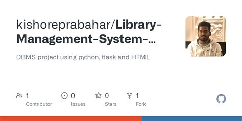 Github Kishoreprabaharlibrary Management System Using Python Flask