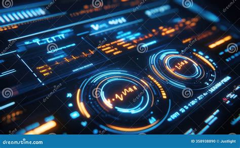 Futuristic Interface Displaying Complex Data Analysis And Innovative