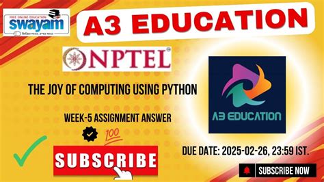 Nptel The Joy Of Computing Using Python Week 5 Assignment 5 Answers