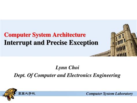 Ppt Computer System Architecture Interrupt And Precise Exception