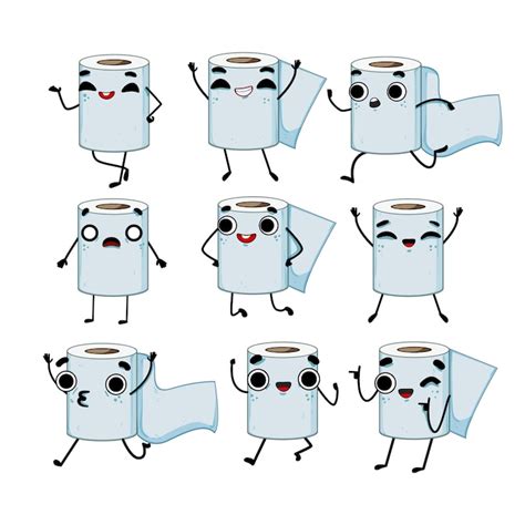 화장지 캐릭터 벡터 Freepik에서 무료 고품질 벡터를 다운로드하세요 Freepik