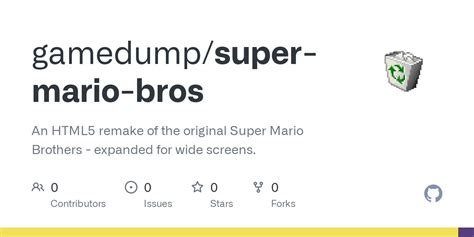 github gamedump super mario bros an html5 remake of the original