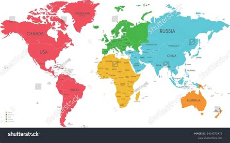 Political World Map Vector Illustration Different Stock Vector Royalty