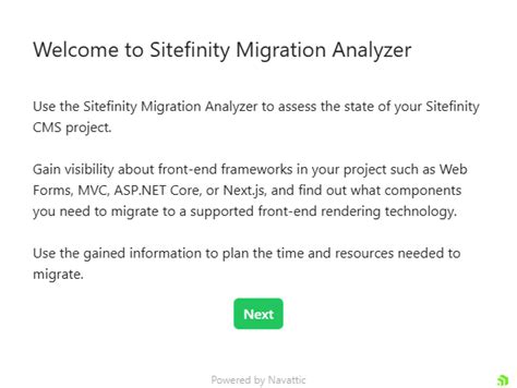 The User Interface Of The Sitefinity Migration Analyzer Sitefinity Cms Upgrade And Migration