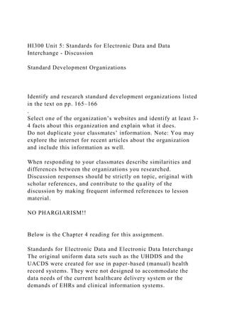 Hi Unit Standards For Electronic Data And Data Interchange Docx