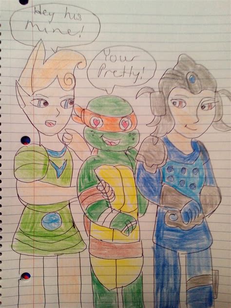 Tmnt 2012 With Mikey Renet And Kala By Aliciamartin851 On Deviantart