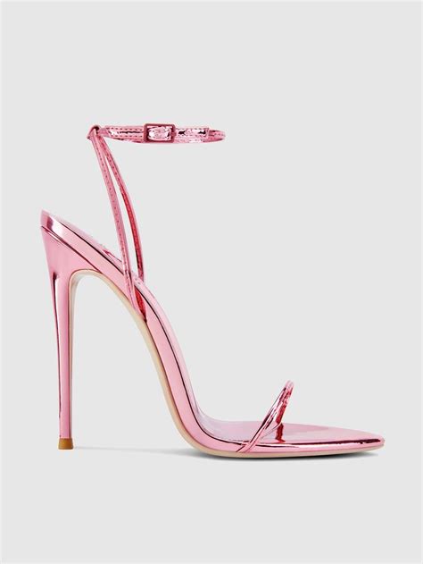 Andx Sandal Metallic Pink Femme La Heels Designer Heels Fashion